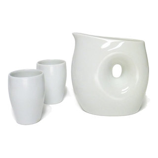 Yururi White Modern Sake Set - Asian - Shot Glasses - by T-Trove Asian ...