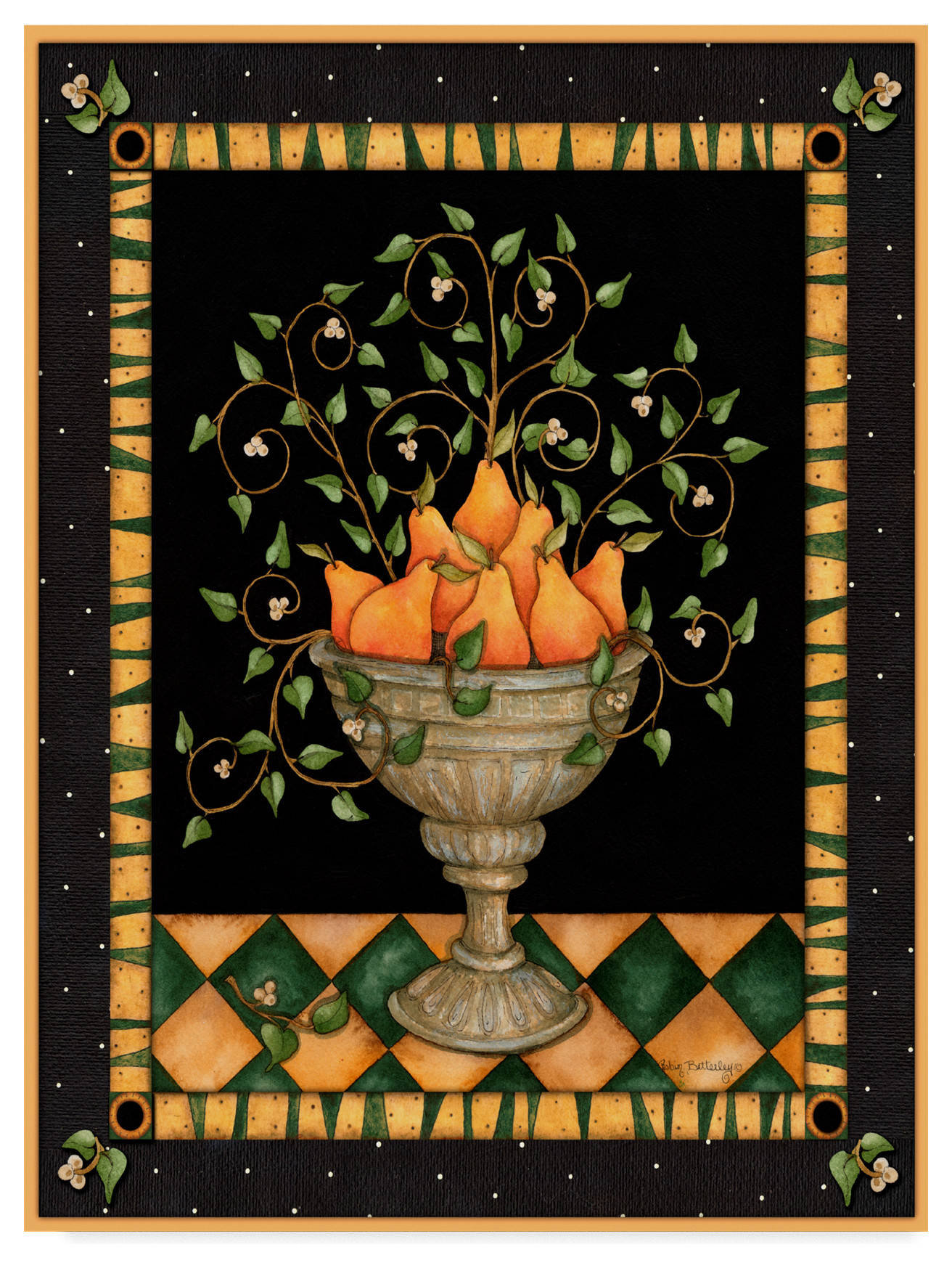 Robin Betterley 'Pears In Dish' Canvas Art, 35"x47" - Farmhouse ...