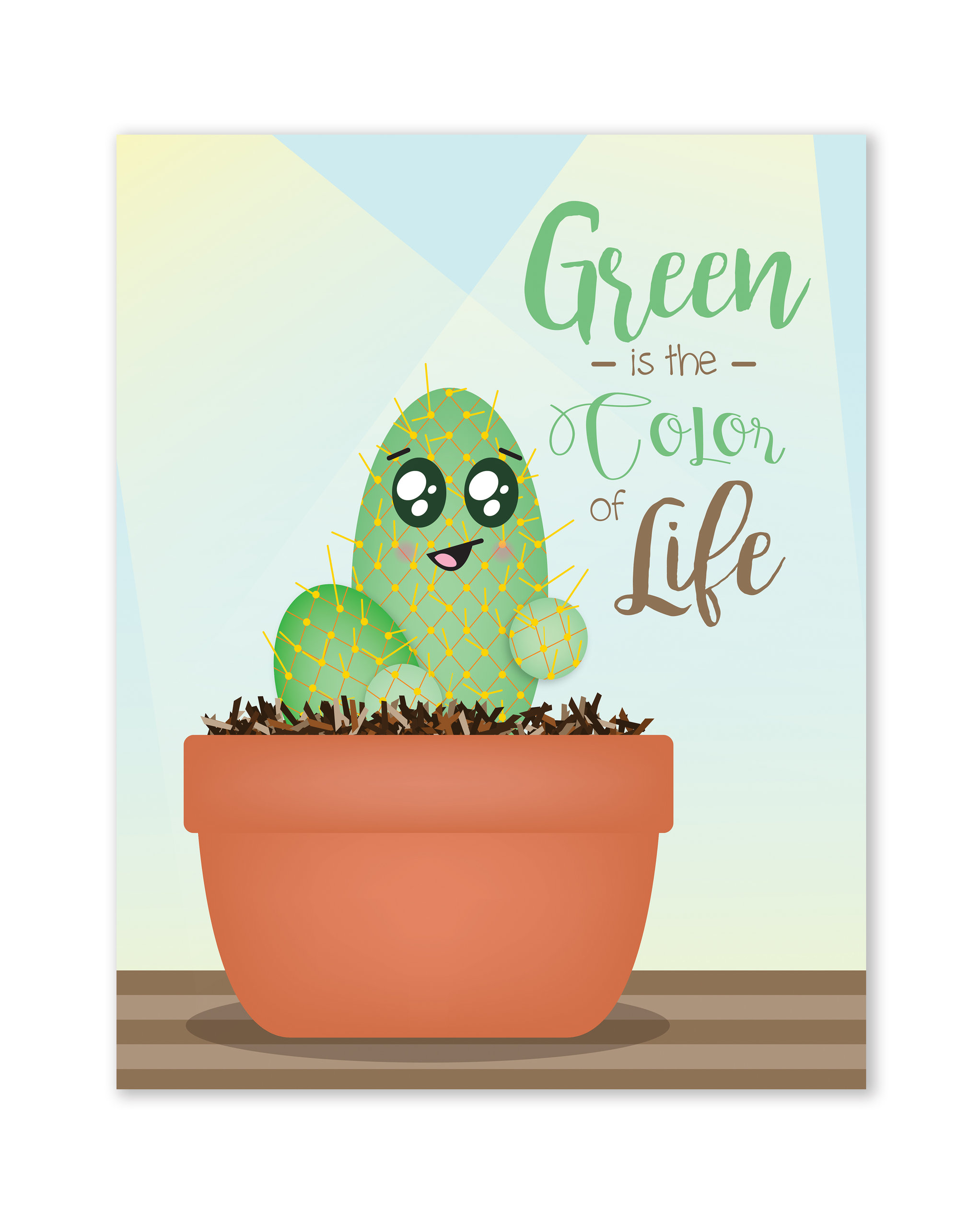 Green Is The Color Of Life, 11x14 - Southwestern - Kids Wall Decor - by ...