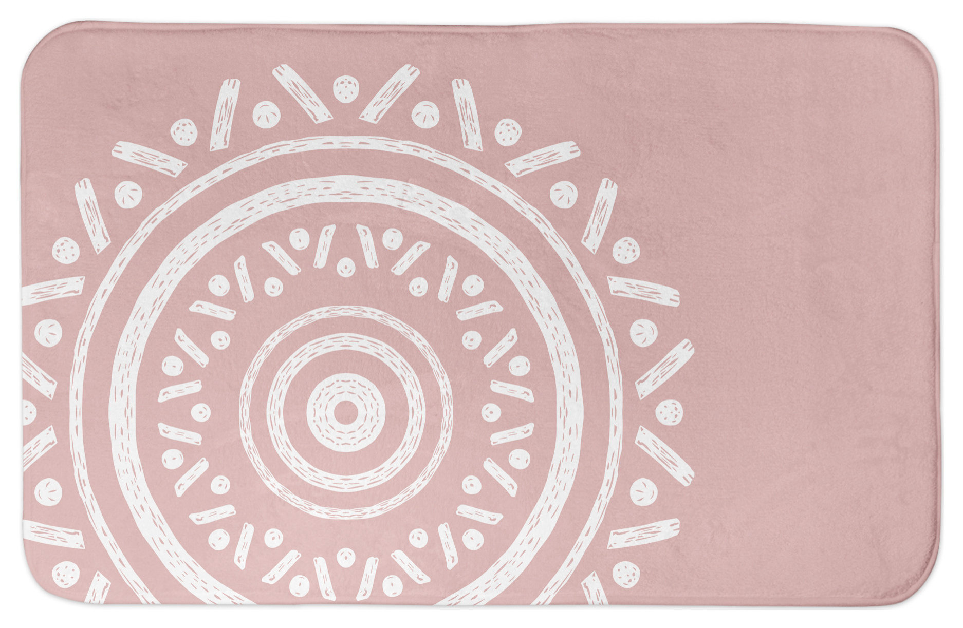 Simple Pink Boho Circle 21x34 Bath Mat, 21x34 - Contemporary - Bath ...