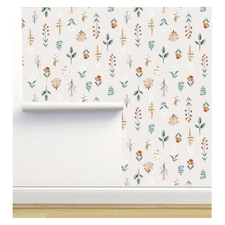 Flower Specimen Wallpaper, 24"x72" - Contemporary - Wallpaper - by ...