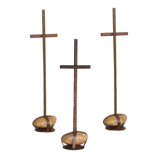 S OF 3 SCRAP METAL CROSSES WITH CAGED ROCK BASES - Industrial ...