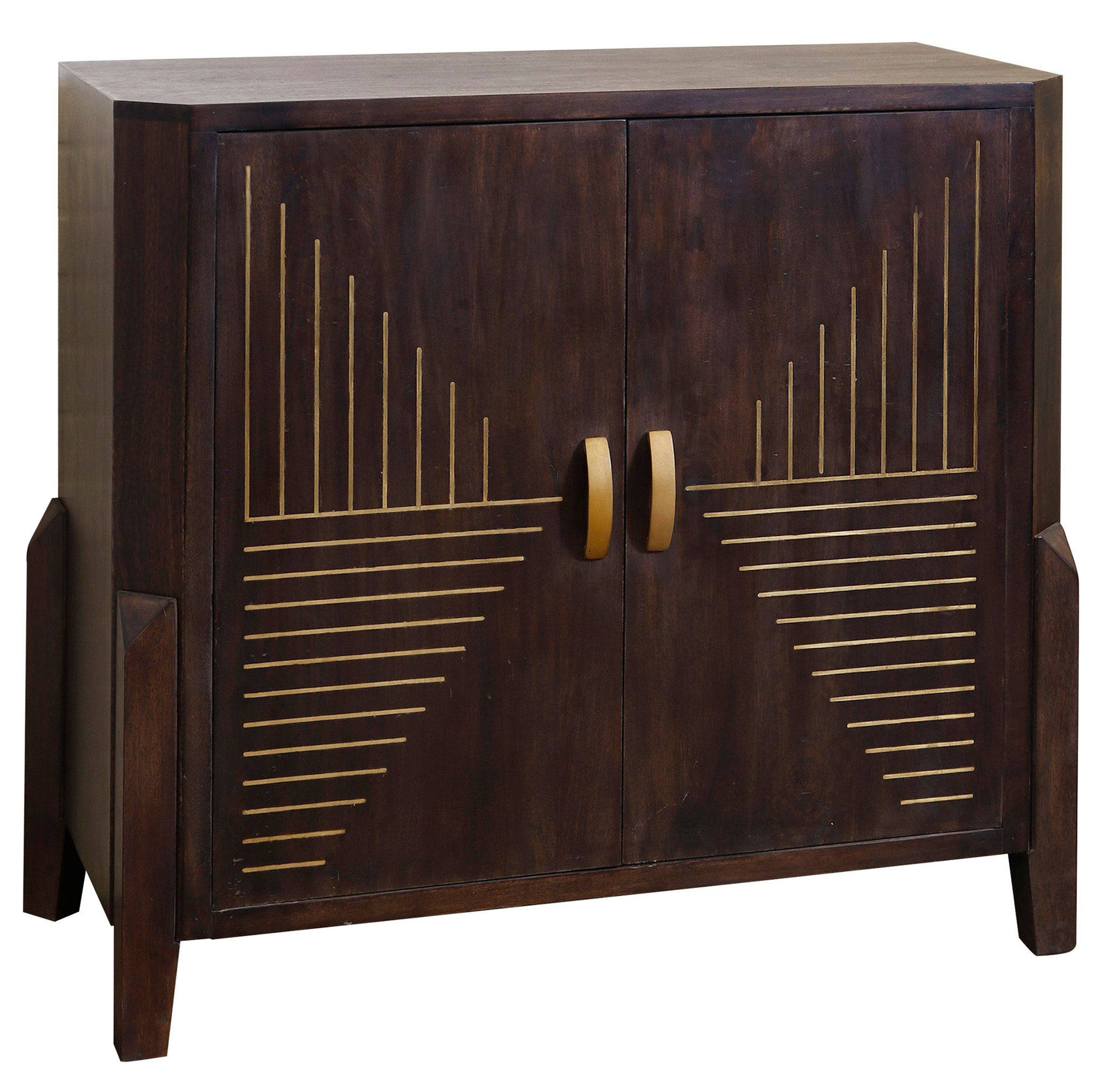 Vortex Two Door Mango Wood Cabinet Dark Cocoa Brown Finish ...