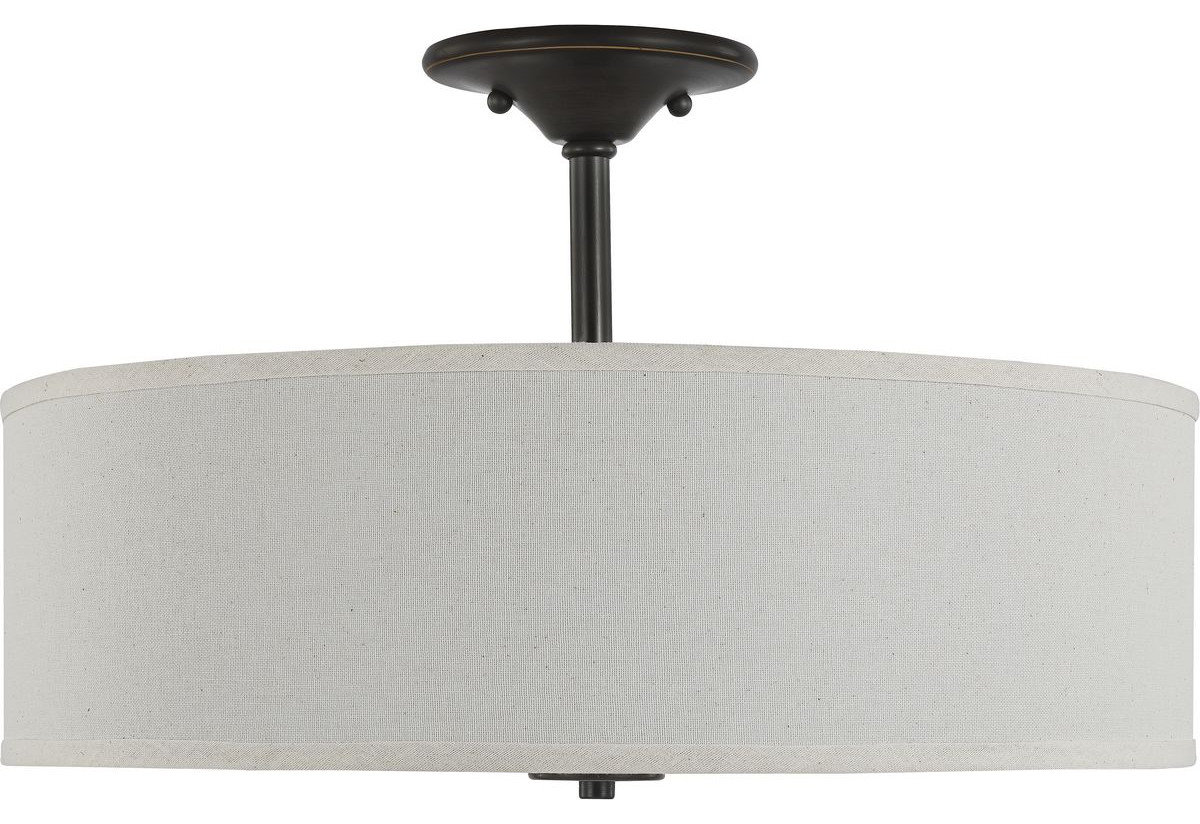 Inspire Collection Antique Bronze 3-Light 18" Semi-Flush Mount ...