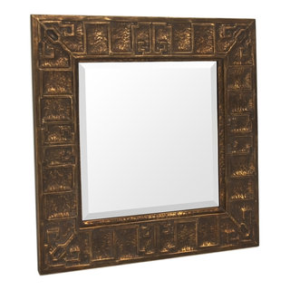 Lancelin Mirror, Bronze - Rustic - Wall Mirrors - by Zentique, Inc. | Houzz