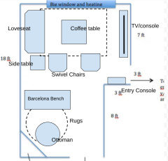 Layout ideas for my weird living room