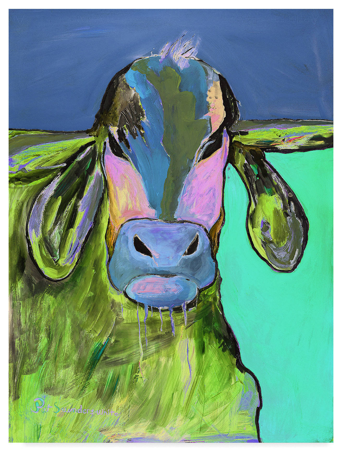 "Color Series Bull Drool 1" by Pat Saunders-White, Canvas Art, 47"x35 ...