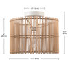 Ocean 1-Light Matte White Flush Mount Ceiling Light with Natural Bamboo Shade - Asian - Flush ...