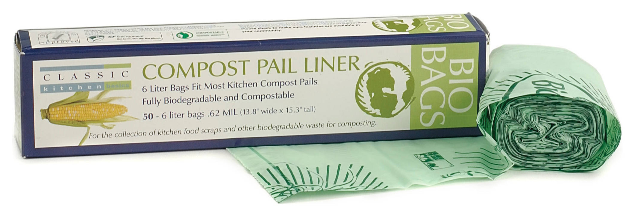 Biodegradable Plastic Compost Liner 6 Liter 50 Count - Contemporary ...