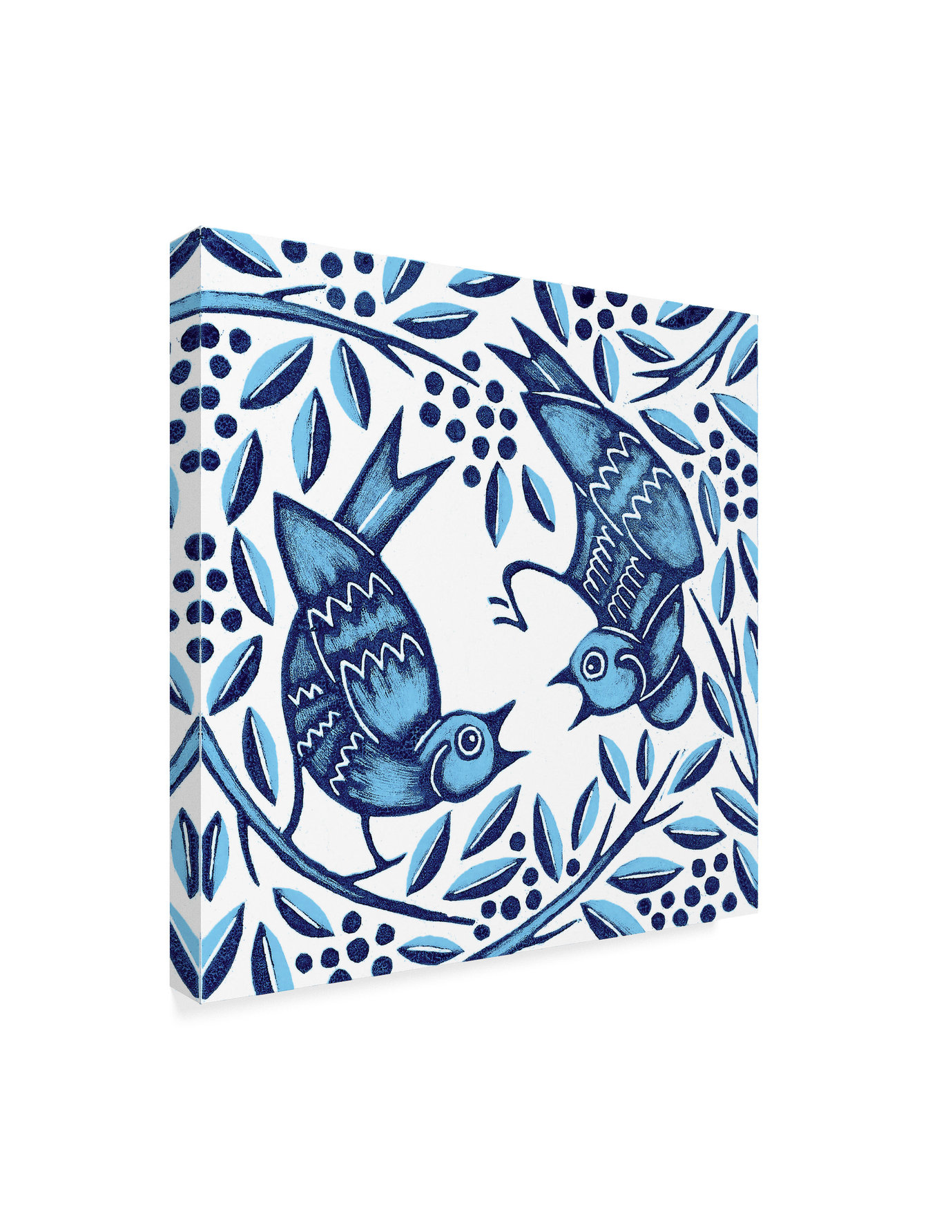 Nat Morley 'Bluebirds, 2010' Canvas Art, 14"x14" - Contemporary ...