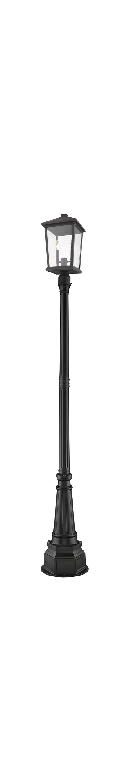 Beacon 2-Light Outdoor Post Mounted Fixture Light In Black, 14.250 ...