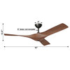 52 in. Indoor Brown Ceiling Fan with Remote and DC Motor, 6-Speed ...