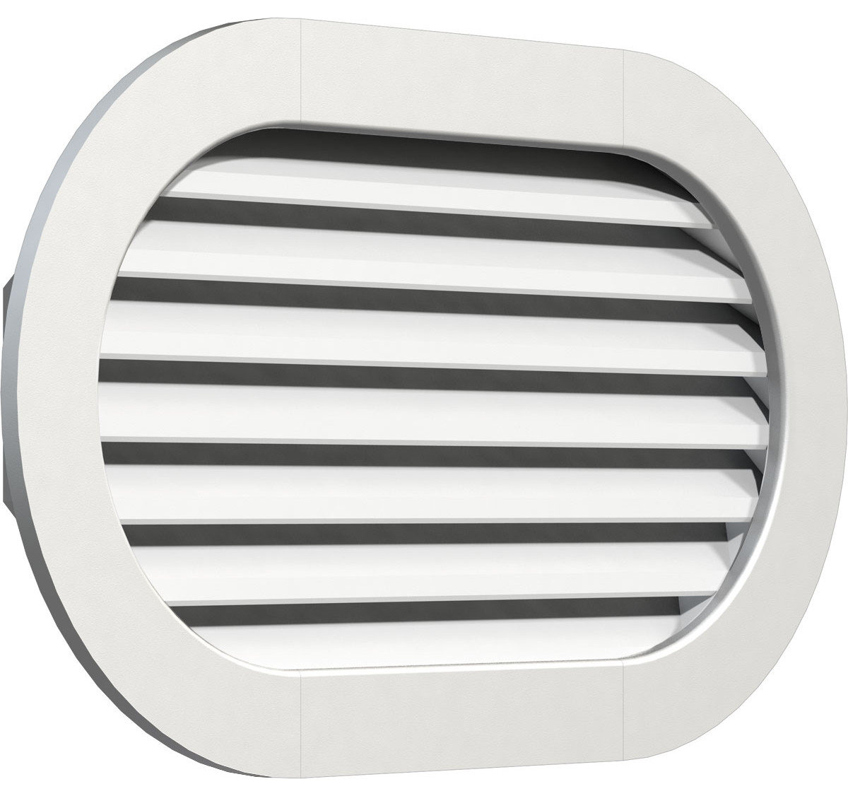 Horizontal Round Ended PVC Gable Vent With 1"x4" Flat Trim Frame, 25 ...
