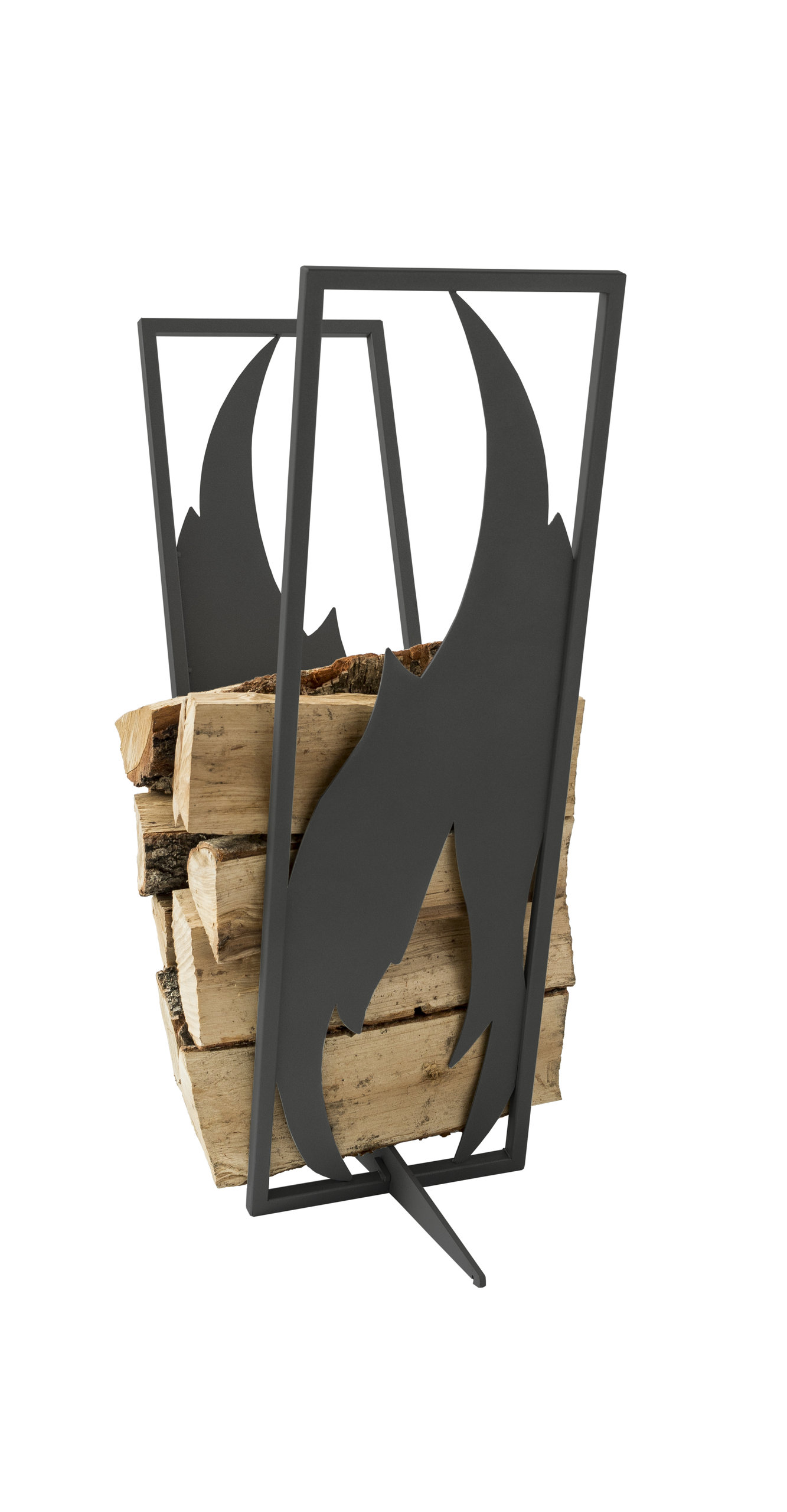 Firewood Rack Flame, Black - Contemporary - Firewood Racks - by ...