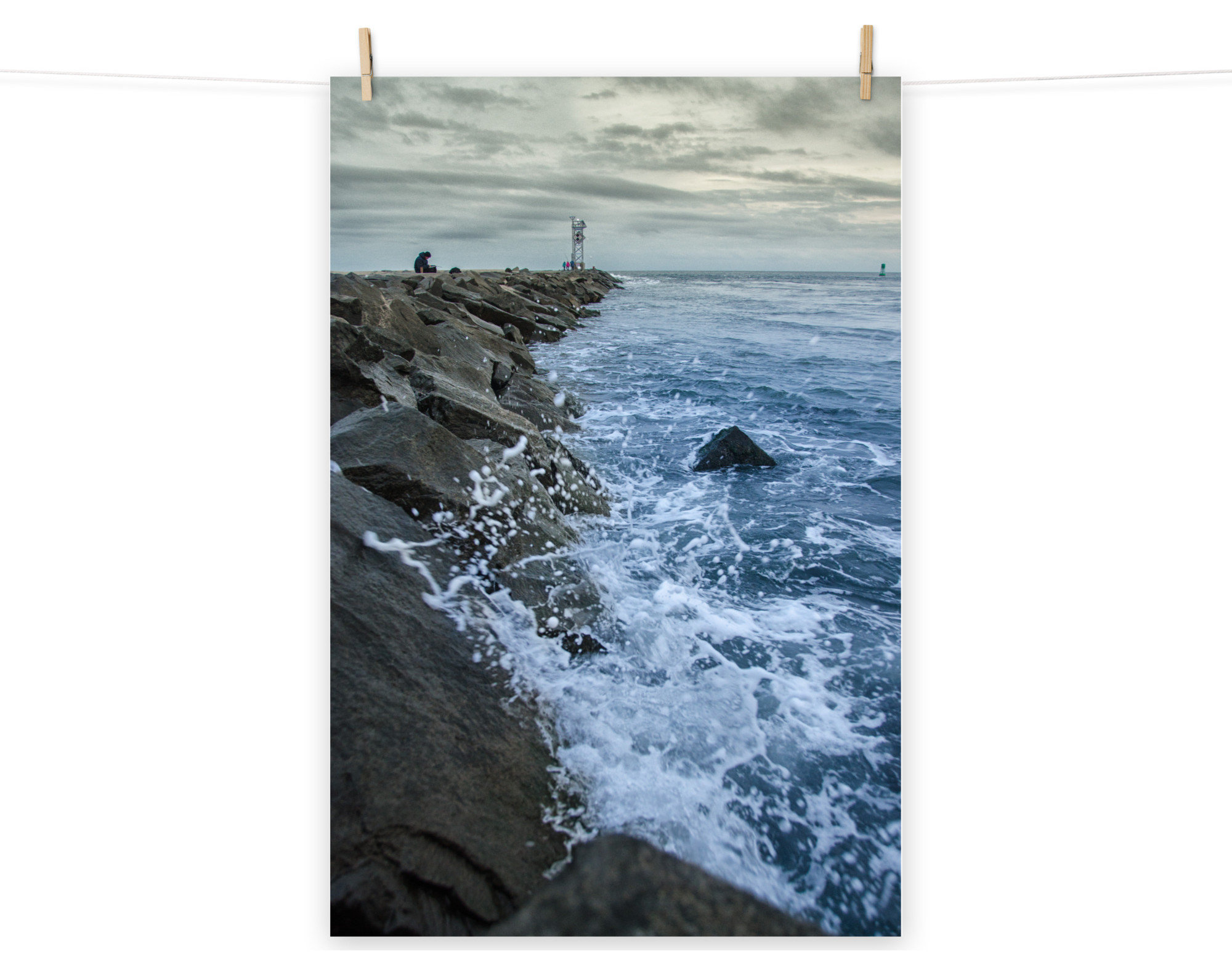 Splashing on the Jetty Landscape Photo Unframed Wall Art Print, 8" X 10 ...