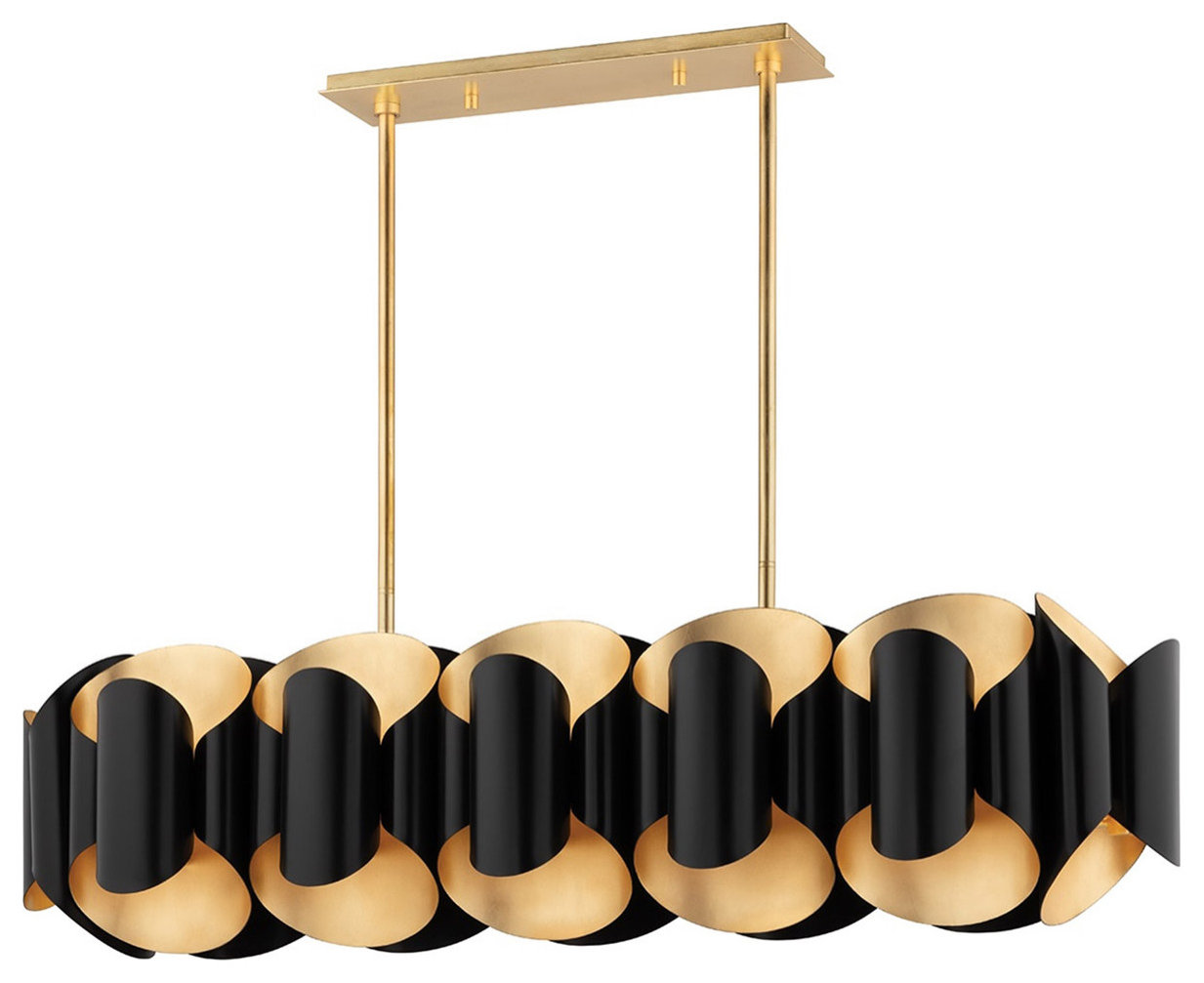 Banks 12 Light Island Light, Gold Leaf / Black - Contemporary - Kitchen ...