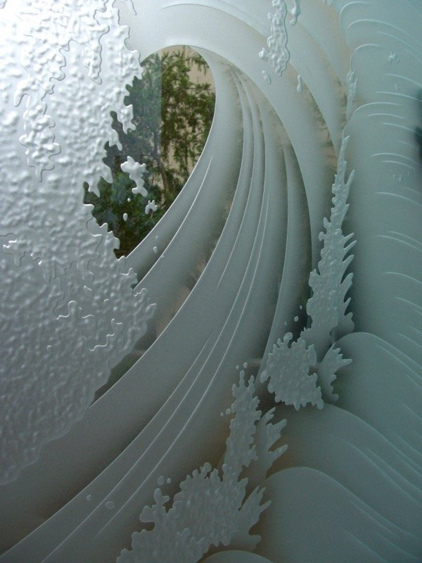 Interior Doors - Curl Frosted Glass Design - 28" x 80" - CUSTOMIZE ANY ...