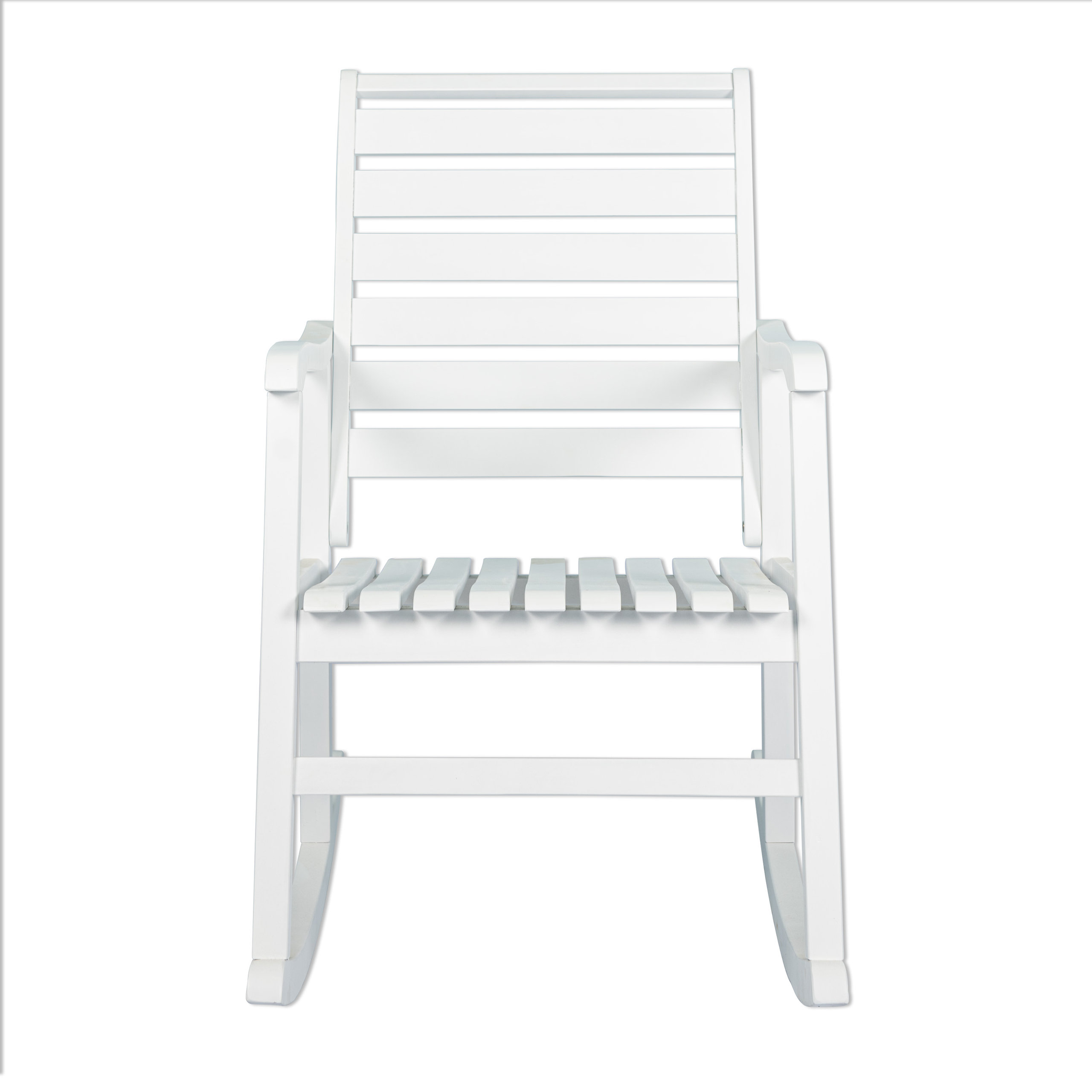 Carey Modern Slat-Back Acacia Wood Patio Outdoor Rocking Chair - Beach ...