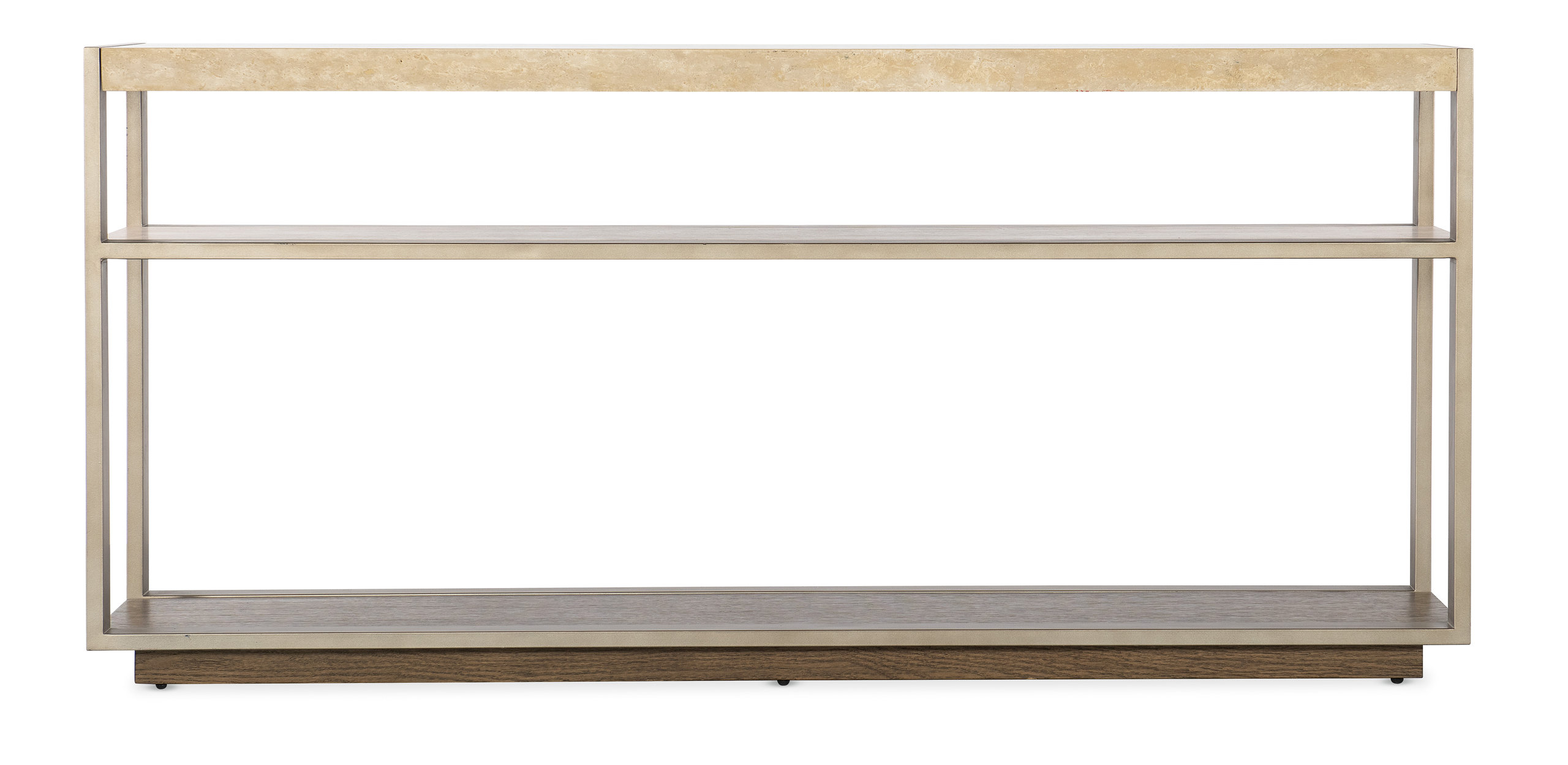 Hammon Travertine/Metal Square Console Table - Modern - Console Tables ...