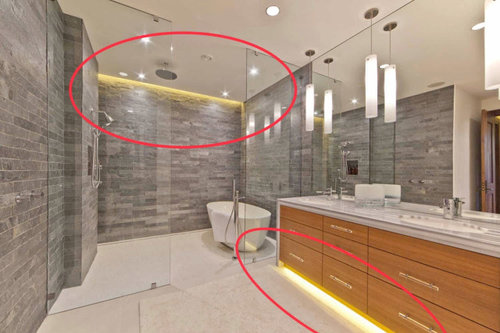 How Is This Channel Lighting Created in a Shower (wet space)