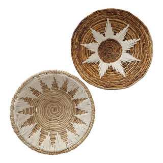 Boho Banana Leaf Wall Baskets, Set of 2 - Tropical - Wall Accents - by ...