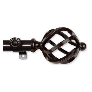 Roman Curtain Rod 13/16" 66-120", Cocoa - Traditional - Curtain Rods ...