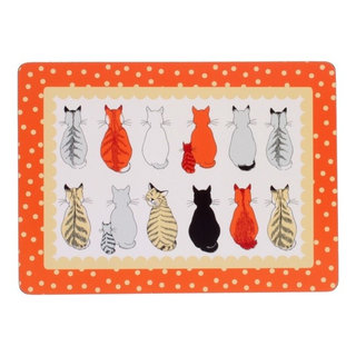 Cats in Waiting Corked Placemat, Set Of 4 - Contemporary - Placemats ...