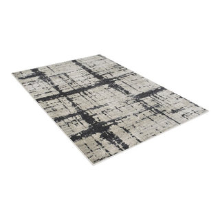 Allstar Rugs 8'x10' Rectangle Abstract Intersecting Line Rug Ivory/Gray ...