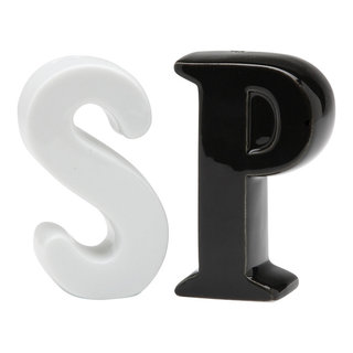 Letter Salt and Pepper Shakers, Set of 2 - Contemporary - Salt And ...