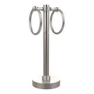 Vanity Top 2 Ring Guest Towel Holder With Groovy Accents - Transitional ...