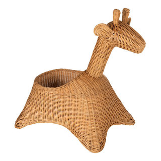 Wicker Giraffe Basket, Natural Color - Tropical - Baskets - by KOUBOO ...