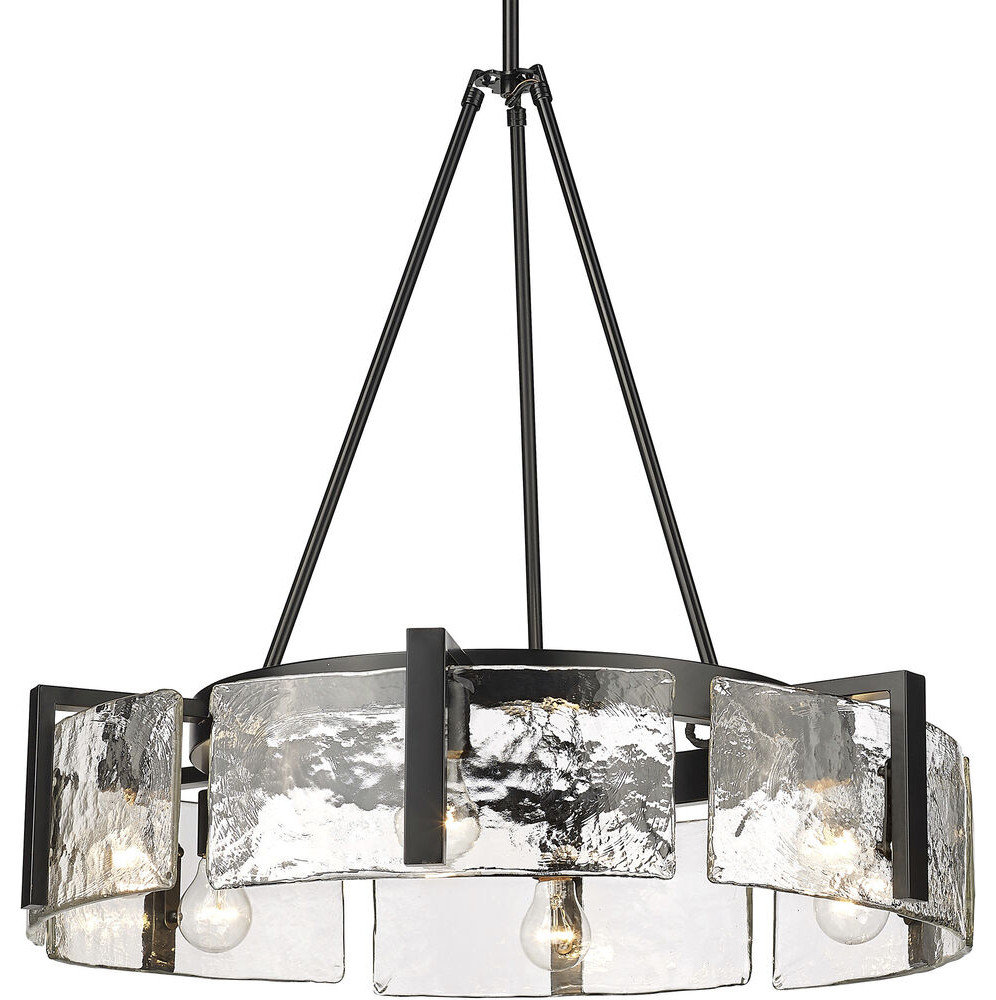 Golden Lighting 3164-6 BLK-HWG Aenon 6-Light 28" Chandelier ...