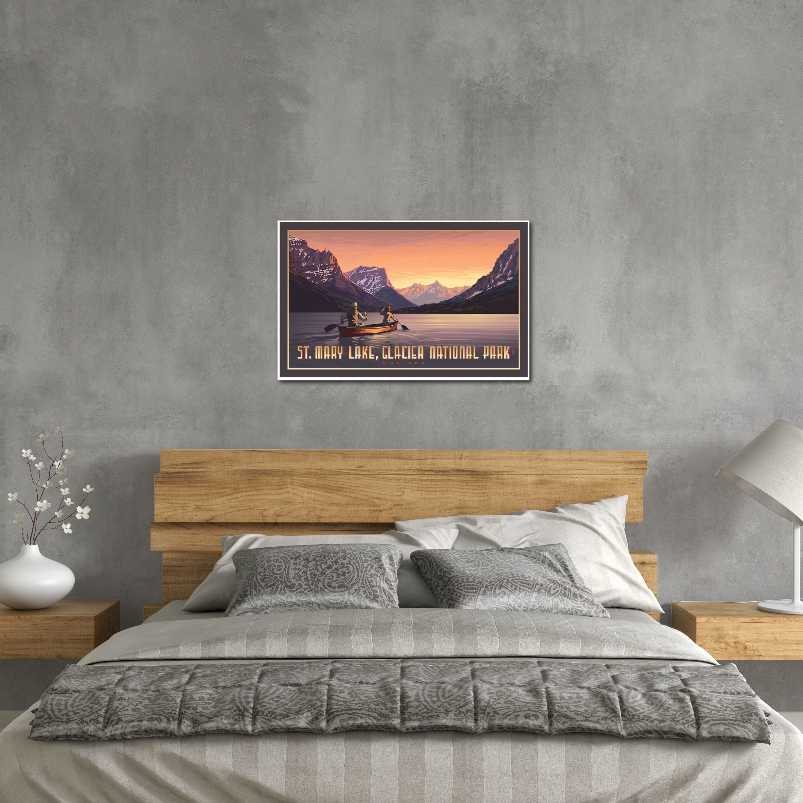 Paul Leighton Glacier National Park St. Mary Lake Art Print, 24"x36 ...