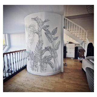 Fresque Jungle - Contemporain - Salon - Bordeaux - par Lucille T | Houzz