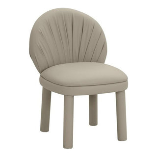 Aliyah Gray Vegan Leather Dining Chair - Transitional - Dining Chairs ...