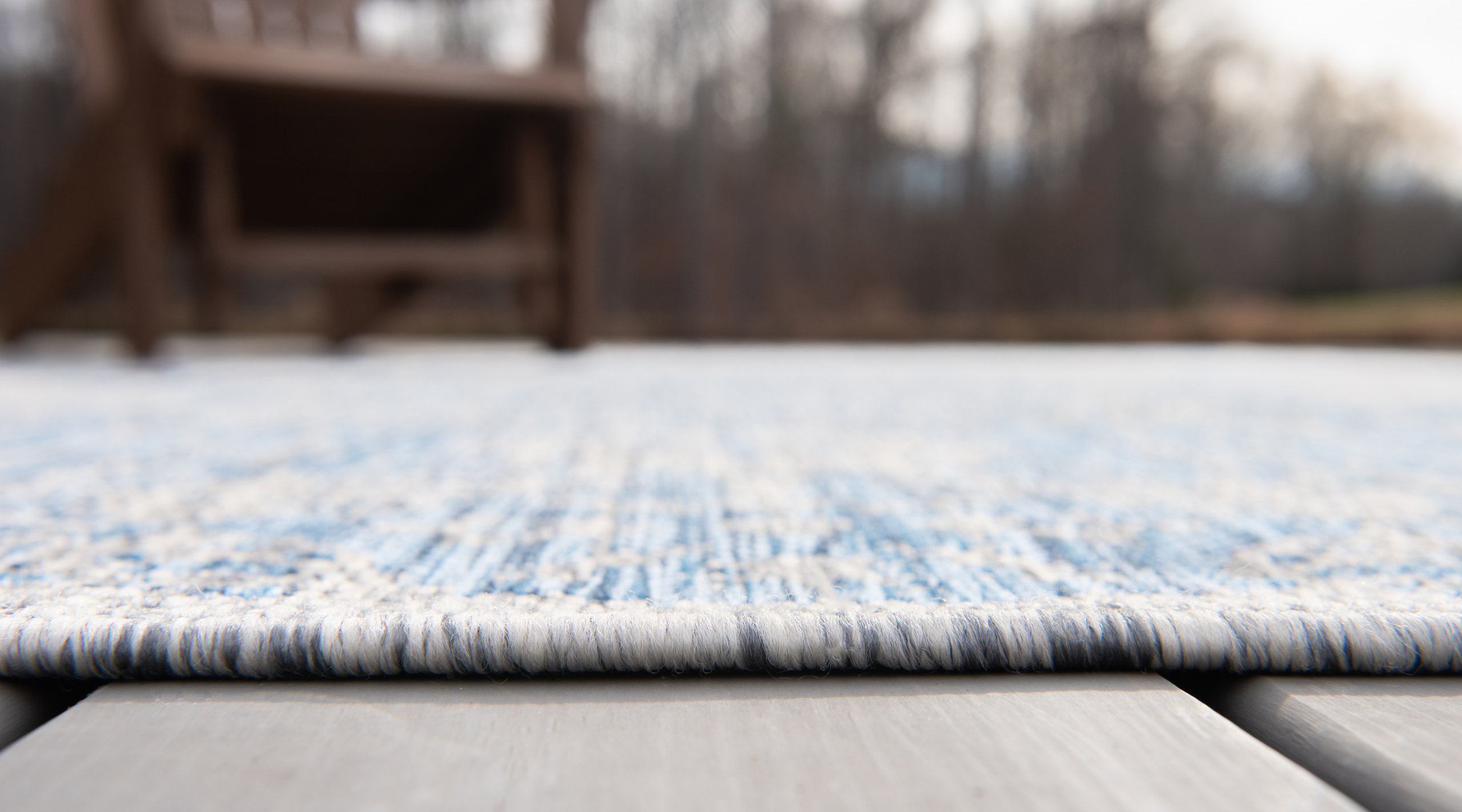 Unique Loom Aqua Blue Timeworn Outdoor Area Rug, 8'x11' 4 ...