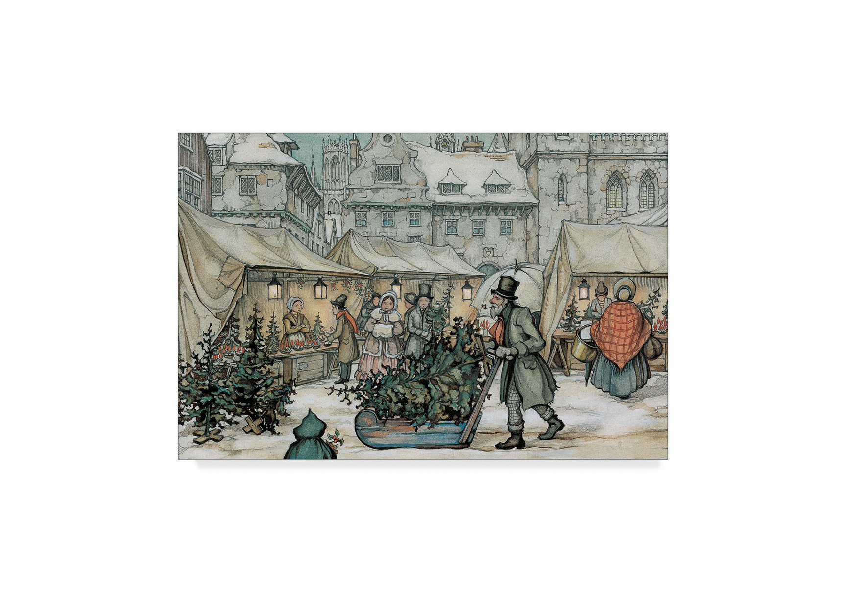 Anton Pieck 'A Christmas Sled' Canvas Art, 22"x32" - Traditional ...