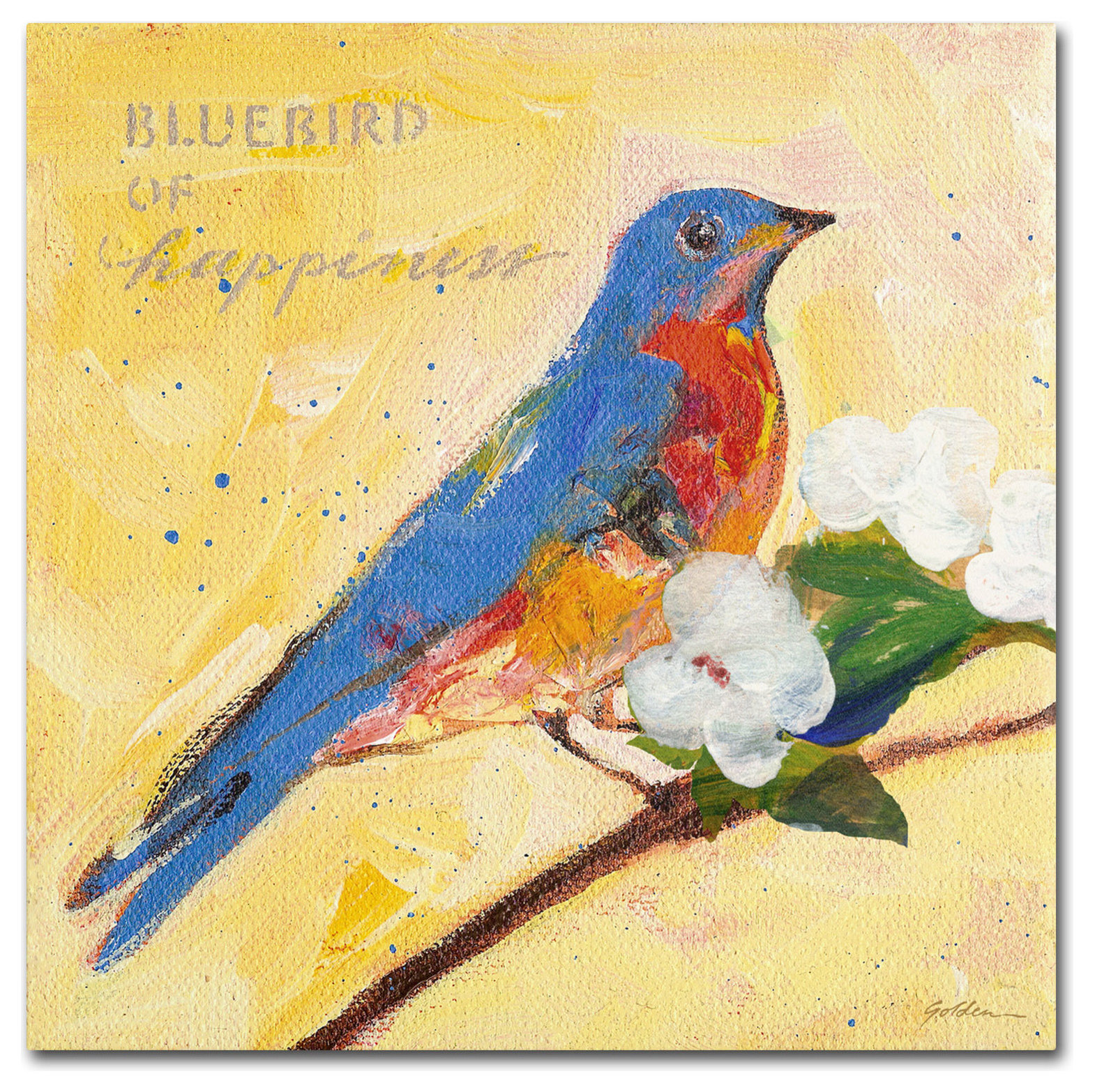 'Bluebird' Canvas Art by Sheila Golden, 24" x 24" - Contemporary ...