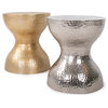 The Espen Silver Hourglass Stool/Side Table - Contemporary - Side ...