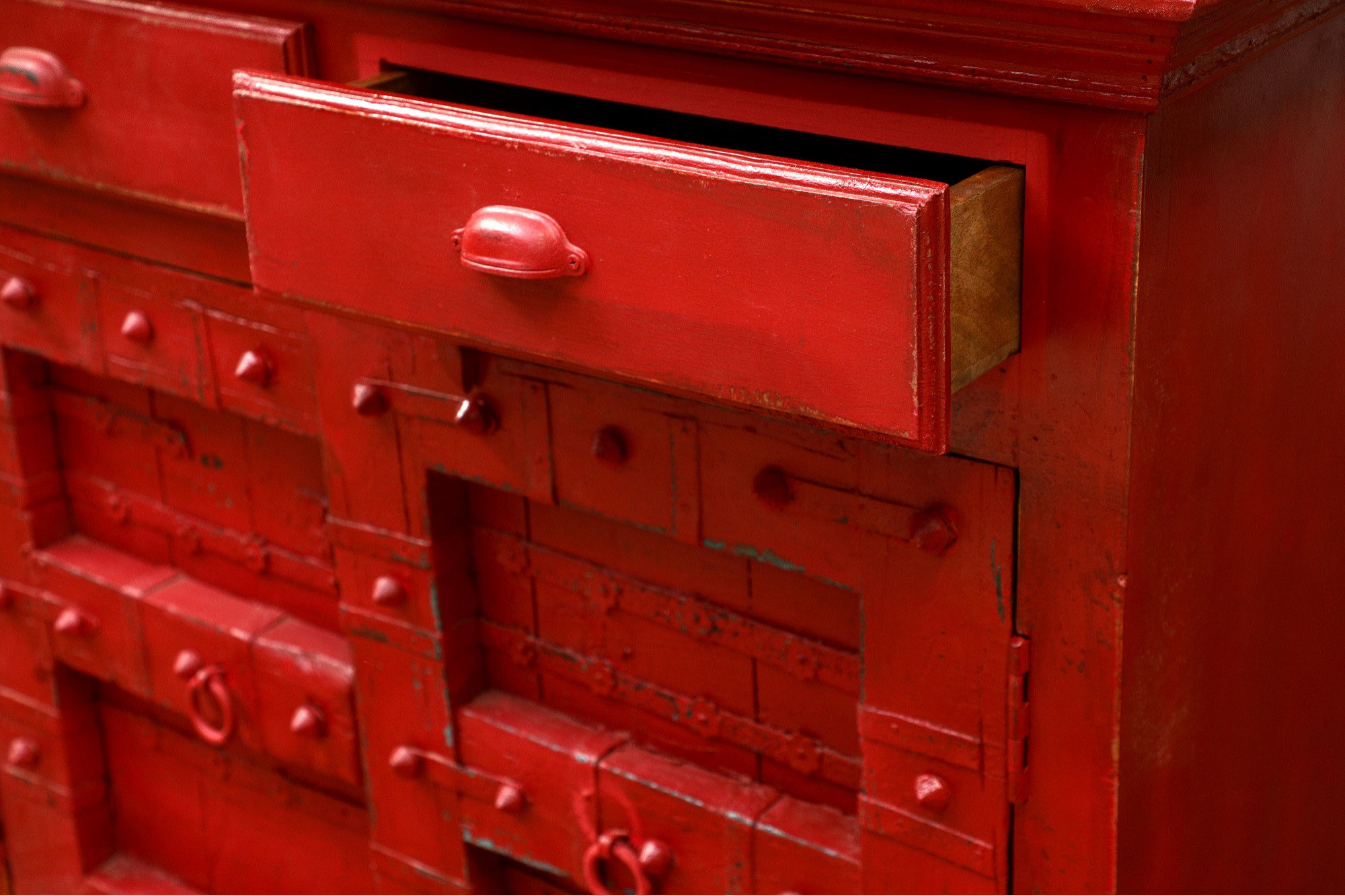 Woodland Red Wooden Sideboard 72" - Farmhouse - Buffets And Sideboards ...