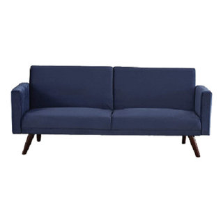Modern Futon, Retro Design With Velvet Upholstery and Split Backrest ...