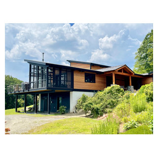 Screened Porch and Entry Timber Frame - Contemporary - Porch - Boston ...