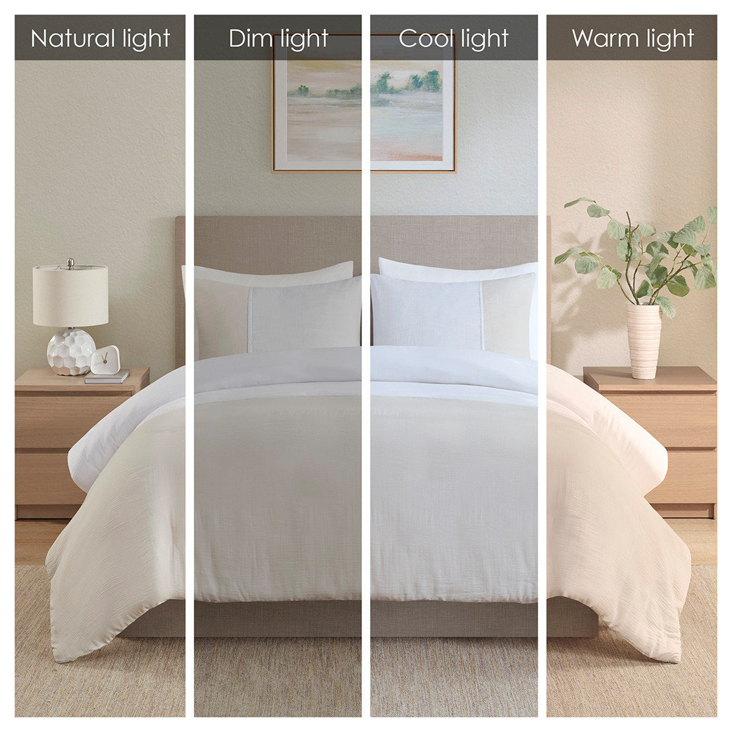 Beautyrest Miro 3 Piece Gauze Oversized Duvet Cover Set, King/Cal King ...