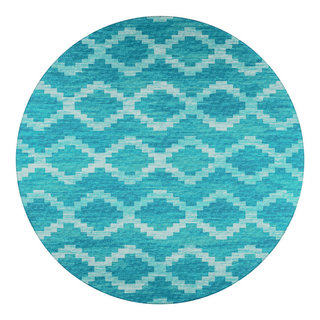 Indoor/Outdoor Sedona SN9 Midnight Machine Washable 10' x 10' Round Rug ...
