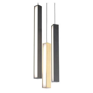 Chaos LED Pendant, Black/Aged Brass and Black - Modern - Pendant ...