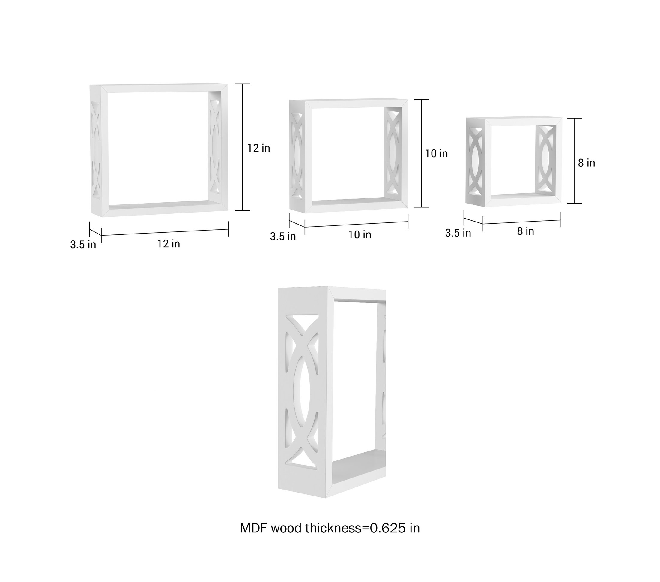 Lavish Home Floating Open Cube Wall Shelf Set - Contemporary - Display ...