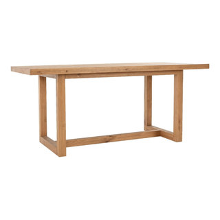 Jax 70" Pine Wood Dining Table 6 Seater Handcrafted Natural Brown ...