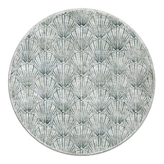 Deco Shells, Blue, 8' Round, 8' Round - Beach Style - Area Rugs - by ...