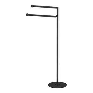 Matte Black Free Standing Towel Stand - Transitional - Towel Racks ...