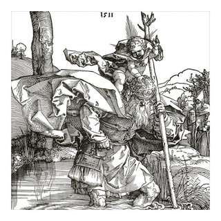 "St Christopher" Digital Paper Print by Albrecht Durer, 18"x18", 24"x24 ...